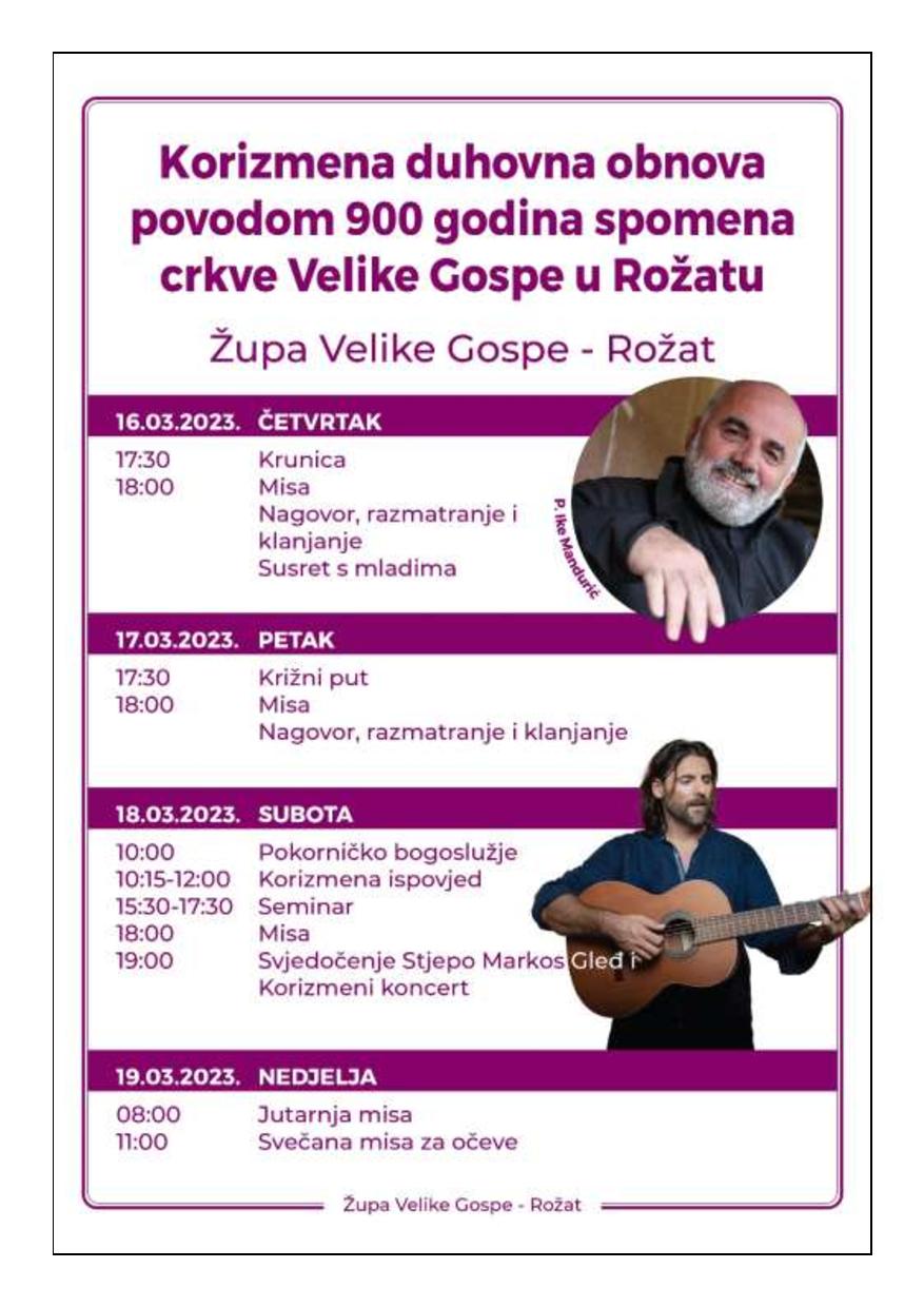 5. ožujka 2023. | Župa Rožat