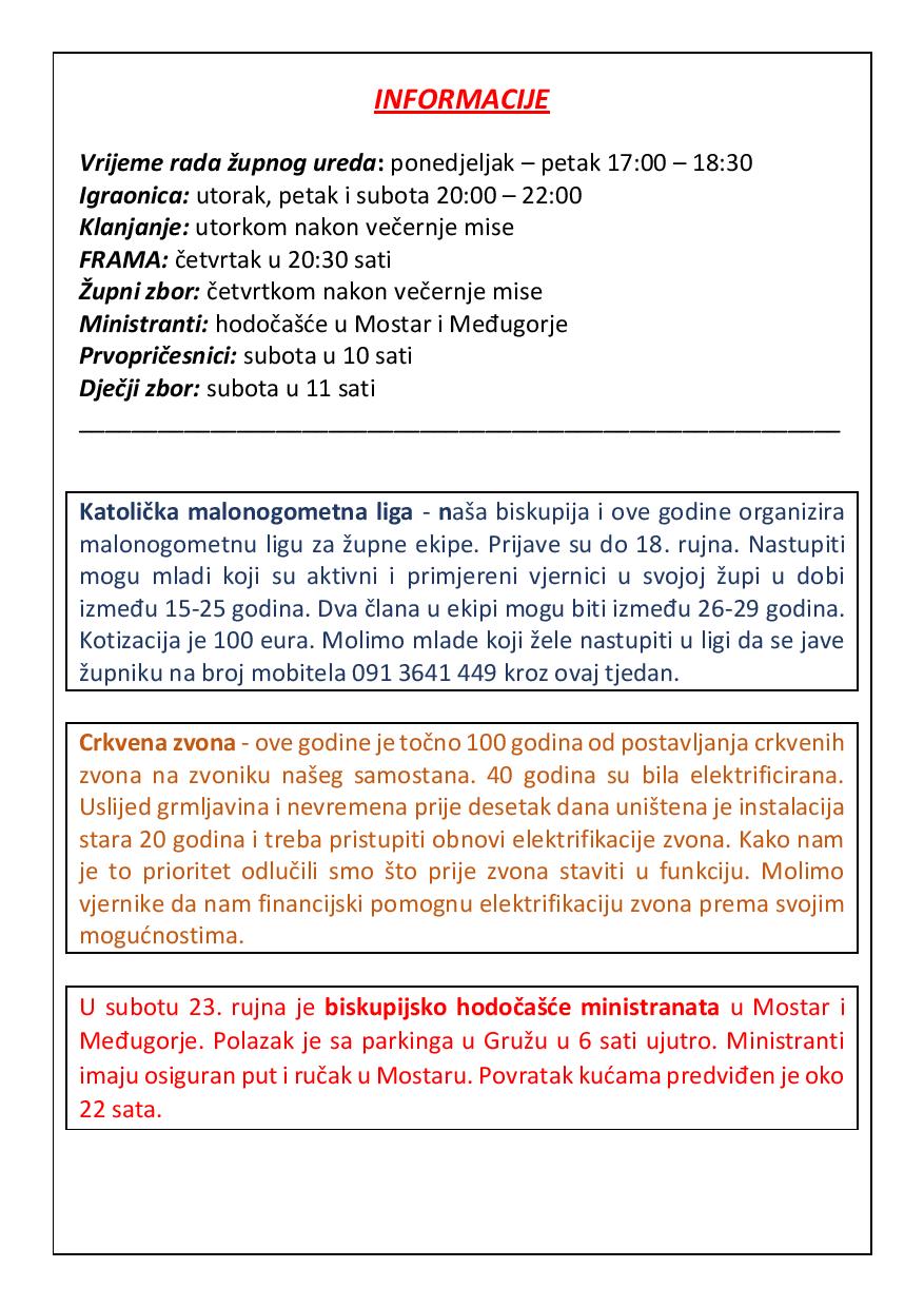 17. rujna 2023. | Župa Rožat
