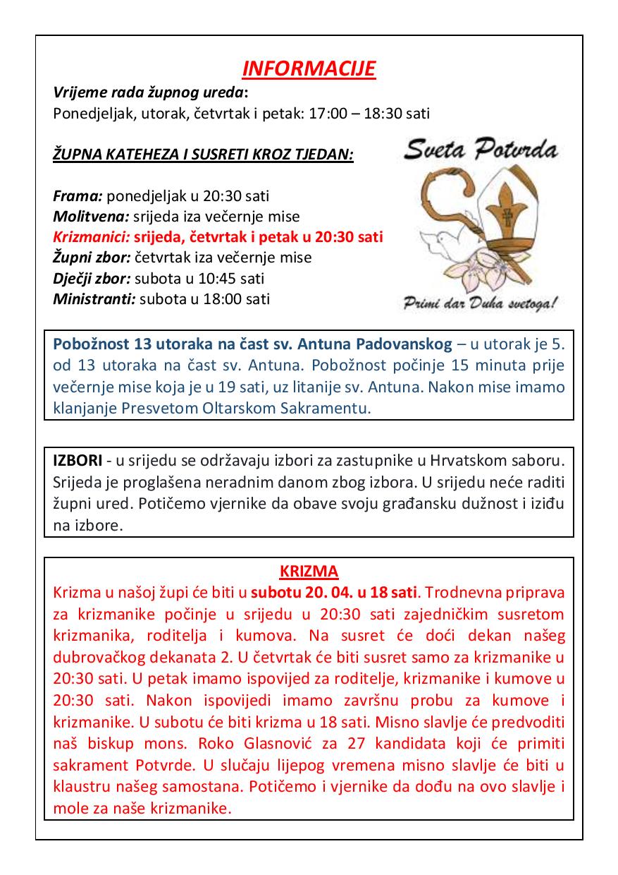 14. travnja 2024. | Župa Rožat